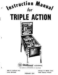 16A-434 - TRIPLE ACTION (Williams) Manual & Schematic - Marco ...