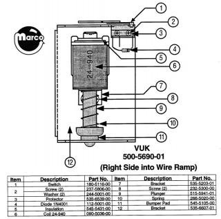 500-5690-01 - Vertical Up Kicker (VUK) assembly for Data East pinball ...