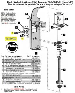 500-6846-01 - Vertical Up-Kicker assembly Stern
