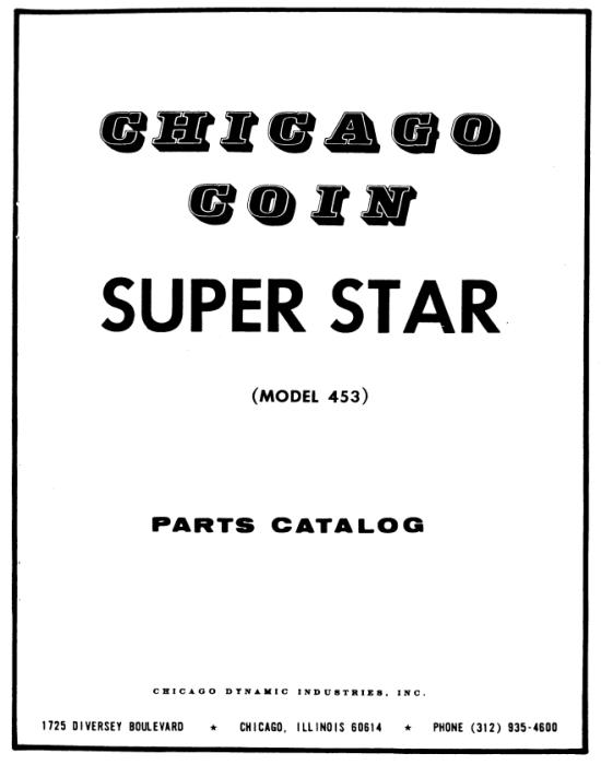 DOC1647 - SUPER STAR (Chicago Coin) Manual/Schem - Marco Specialties ...