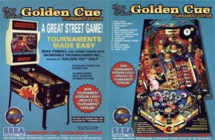 F-GOLDENCUE - GOLDEN CUE (Sega) Flyer - Marco Specialties Pinball Parts