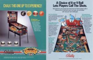 F-POOLSHARKS - Bally POOL SHARKS pinball machine factory color sales sheet.