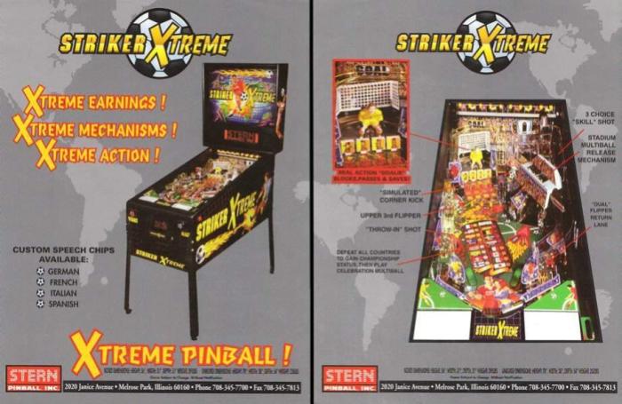 F-STRIKERX - STRIKER XTREME (Stern) Flyer - Marco Specialties Pinball Parts