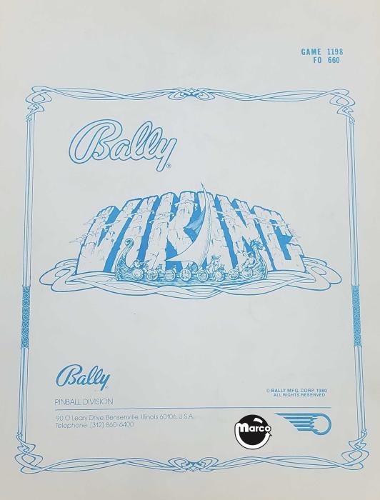 FO-660 - Bally VIKING pinball machine manual and schematic set ...