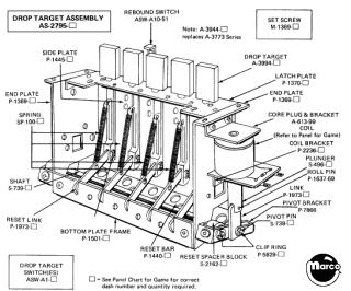 P-1369-6 - Plate - drop target side Bally
